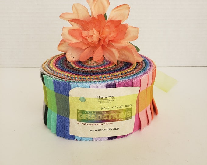 Benartex Gradations Jelly Roll, Solids, 40 2 1/2" X 42" Strips - Etsy