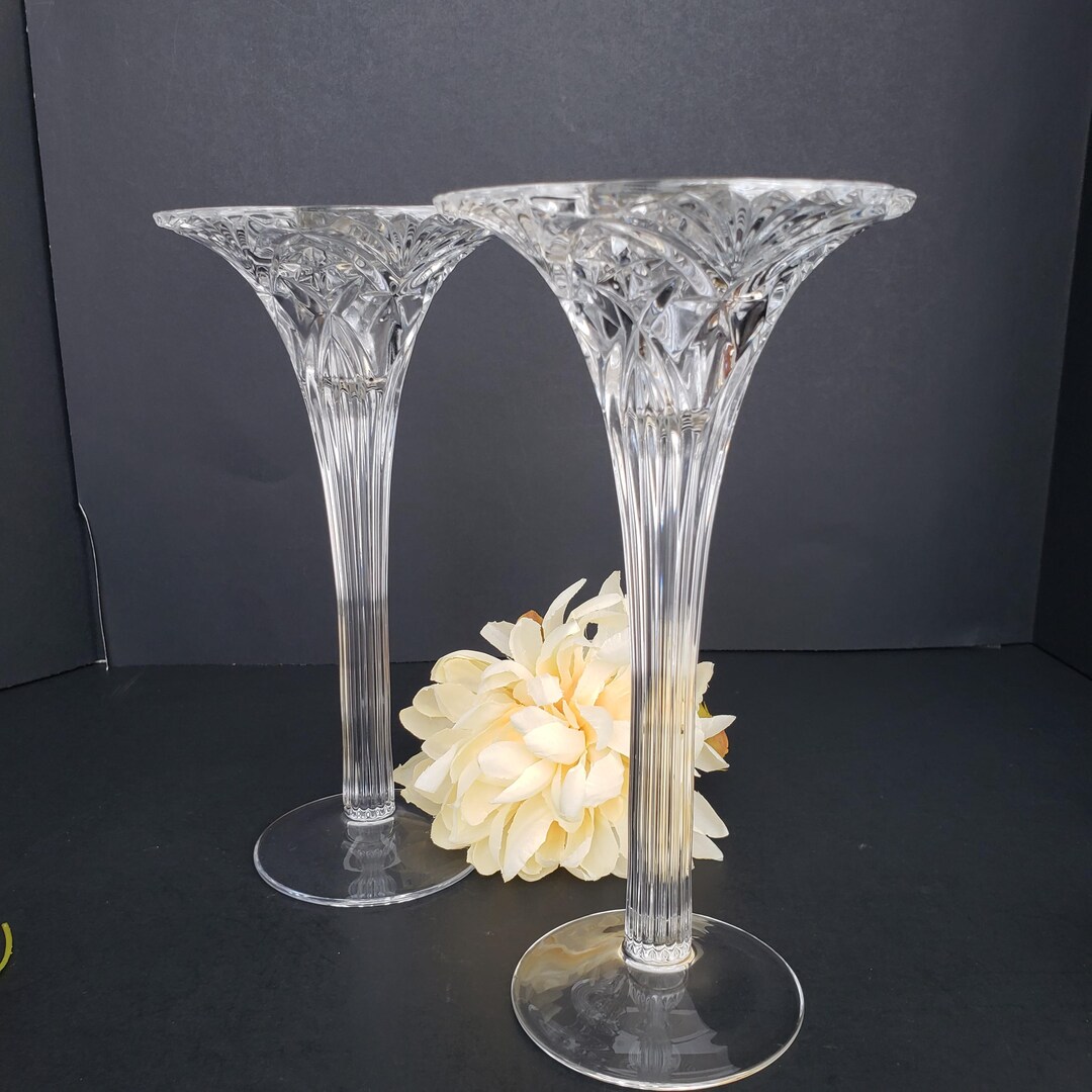 Set of 2 Cristal D'arques-durand Vincennes Single Light Candlesticks ...