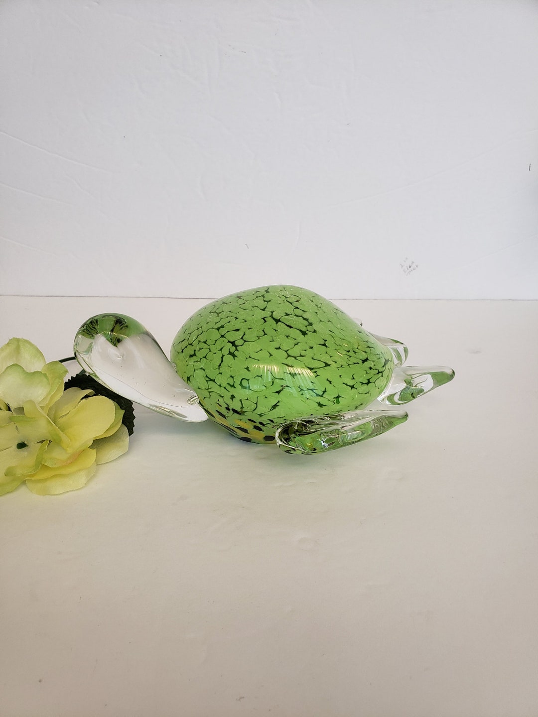 Large Green Turtle Blown Glass Paperweight Art Glass - Etsy