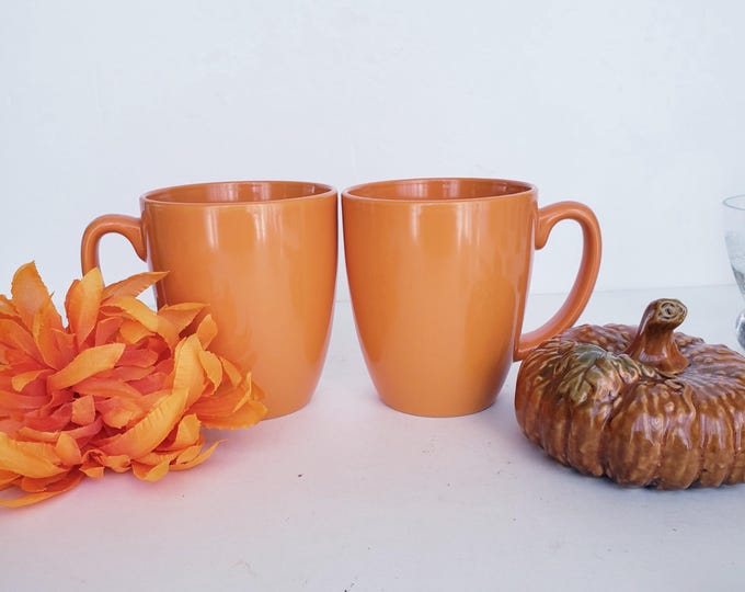 Set of 2 Corelle Strokes of Color Solid Tangerine Orange Mugs - Etsy
