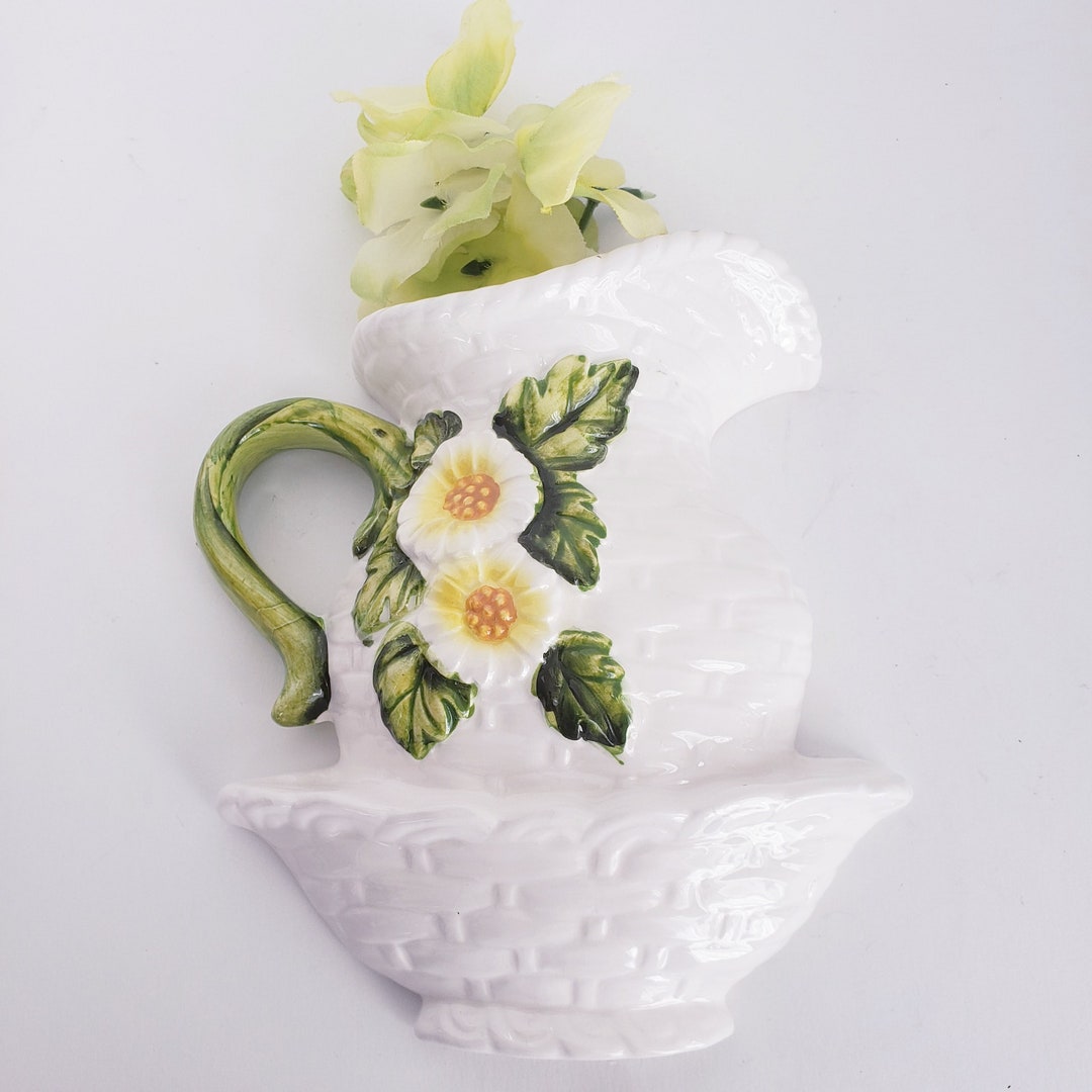 Vintage Lefton Wall Pocket, Wash Basin and Pitcher With Daisies, 4467 ...