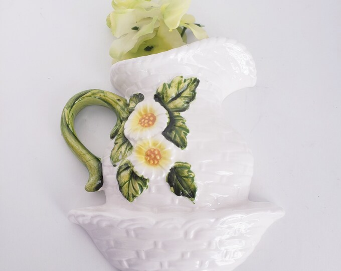 Vintage Lefton Wall Pocket, Wash Basin and Pitcher With Daisies, #4467 ...