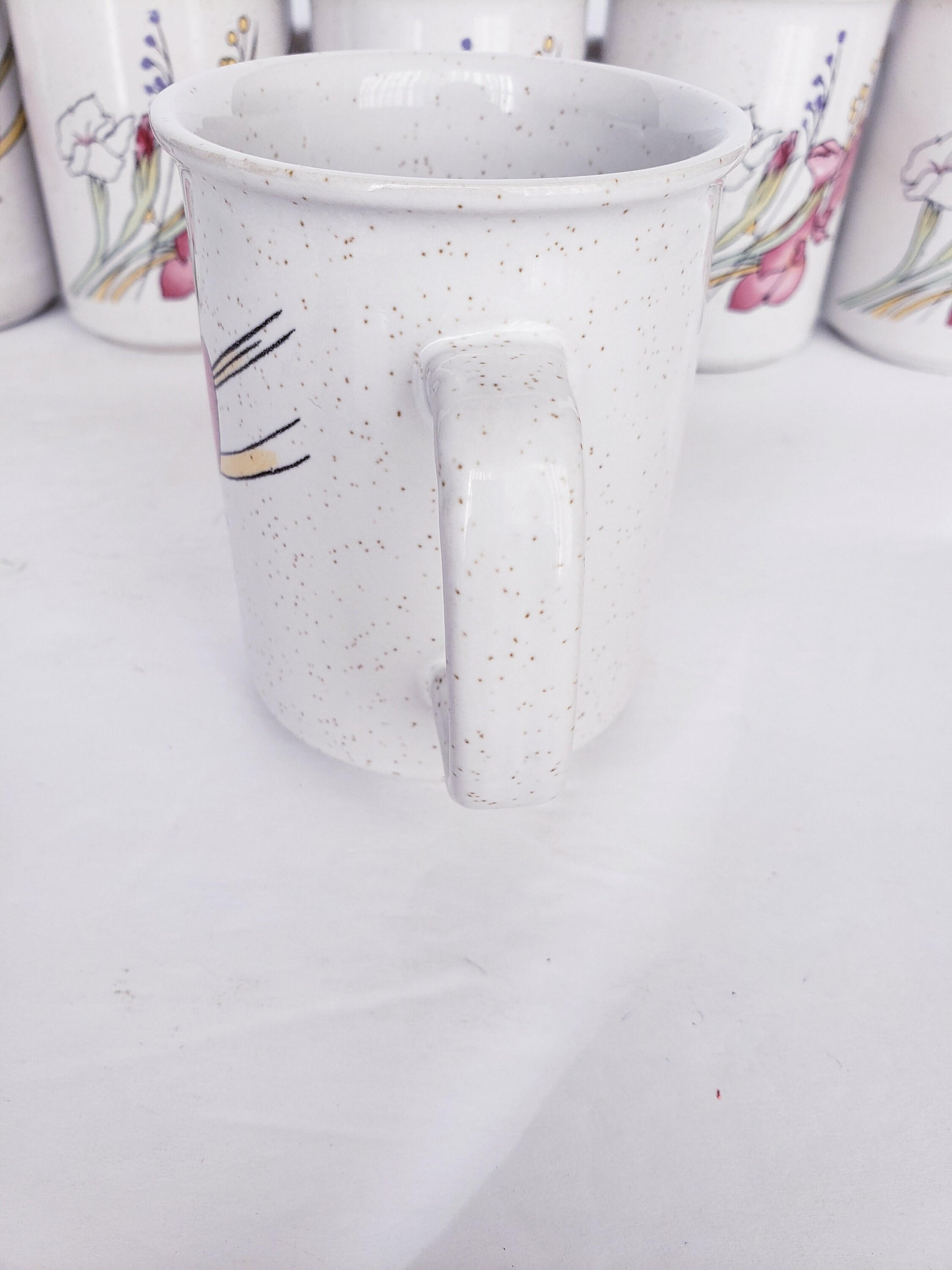Set of 6 Vintage Alco Industries Stoneware Mugs, Pink Florals - Etsy