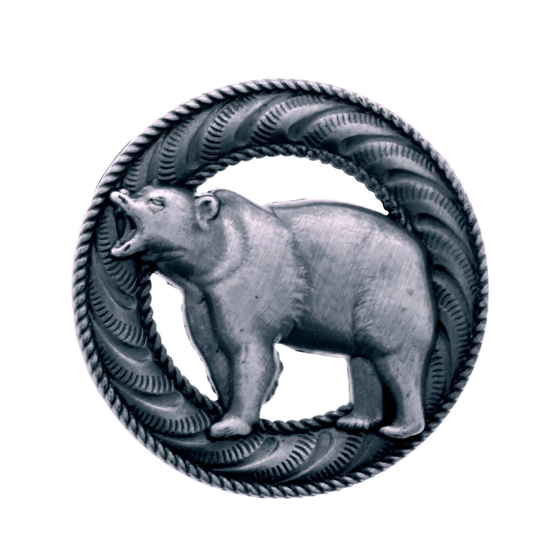 Pewter Bear Wood Badge Critter Concho - Etsy