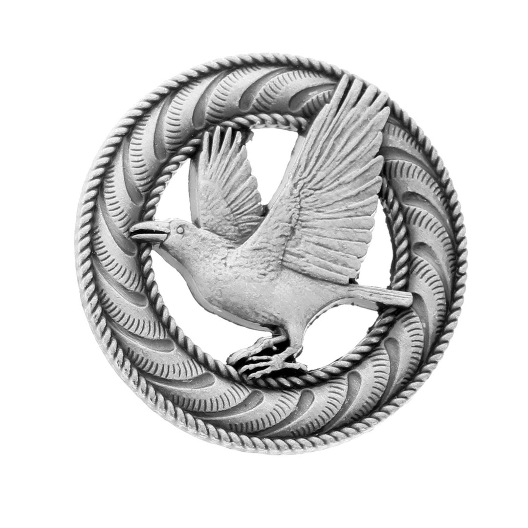 Pewter Raven Wood Badge Critter Concho - Etsy