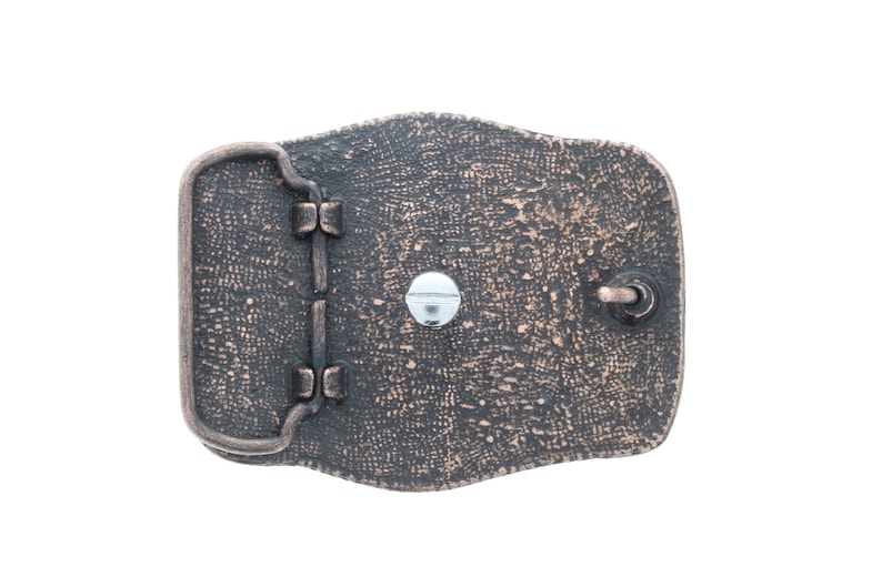 Custom Copper Dark Copper/black Patina Wood Badge Critter Buckle - Etsy