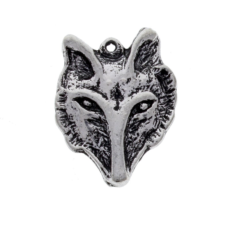 Silver Fox Wood Badge Charm (pack of 6) - Etsy