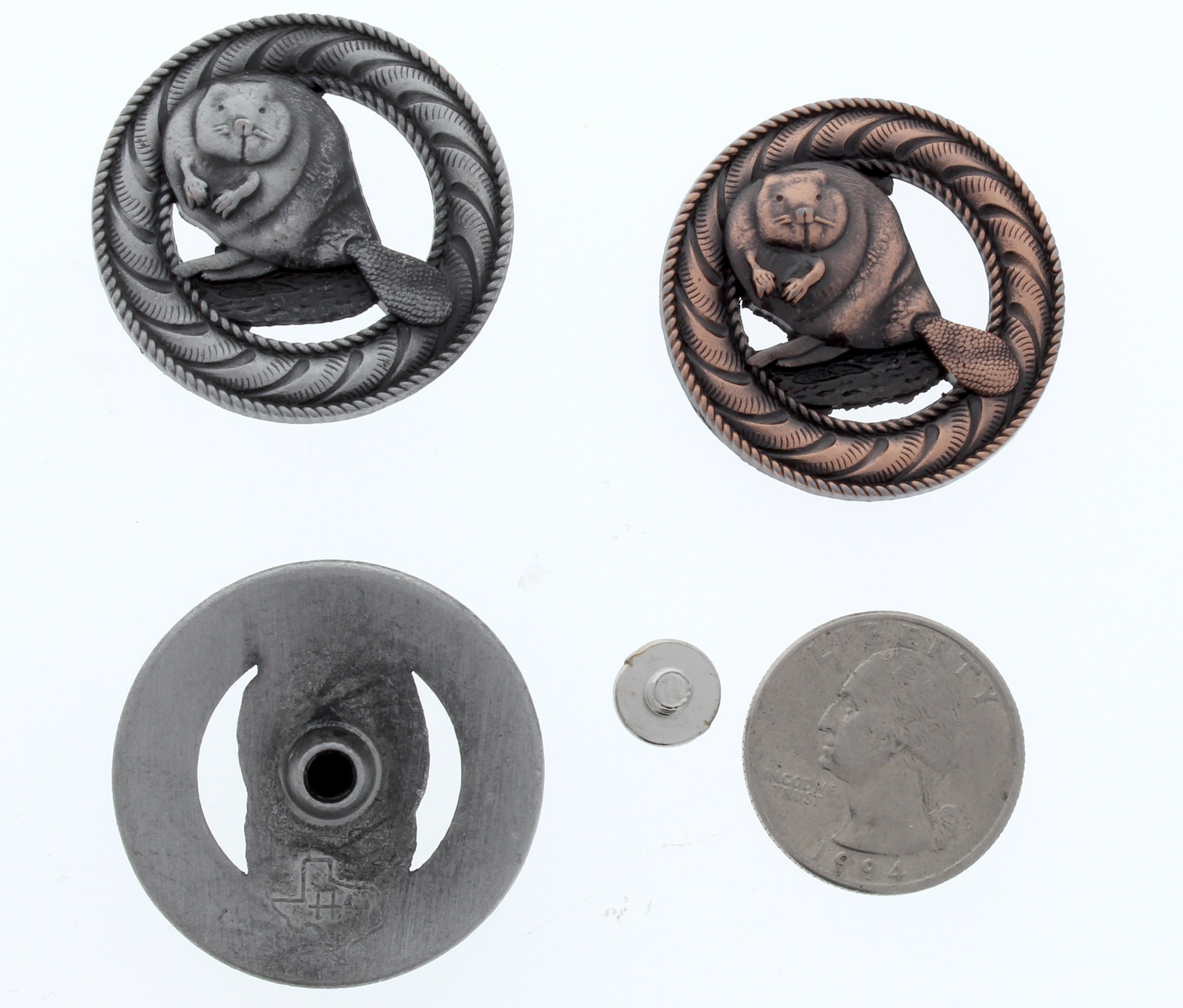 Copper Beaver Wood Badge Critter Concho - Etsy