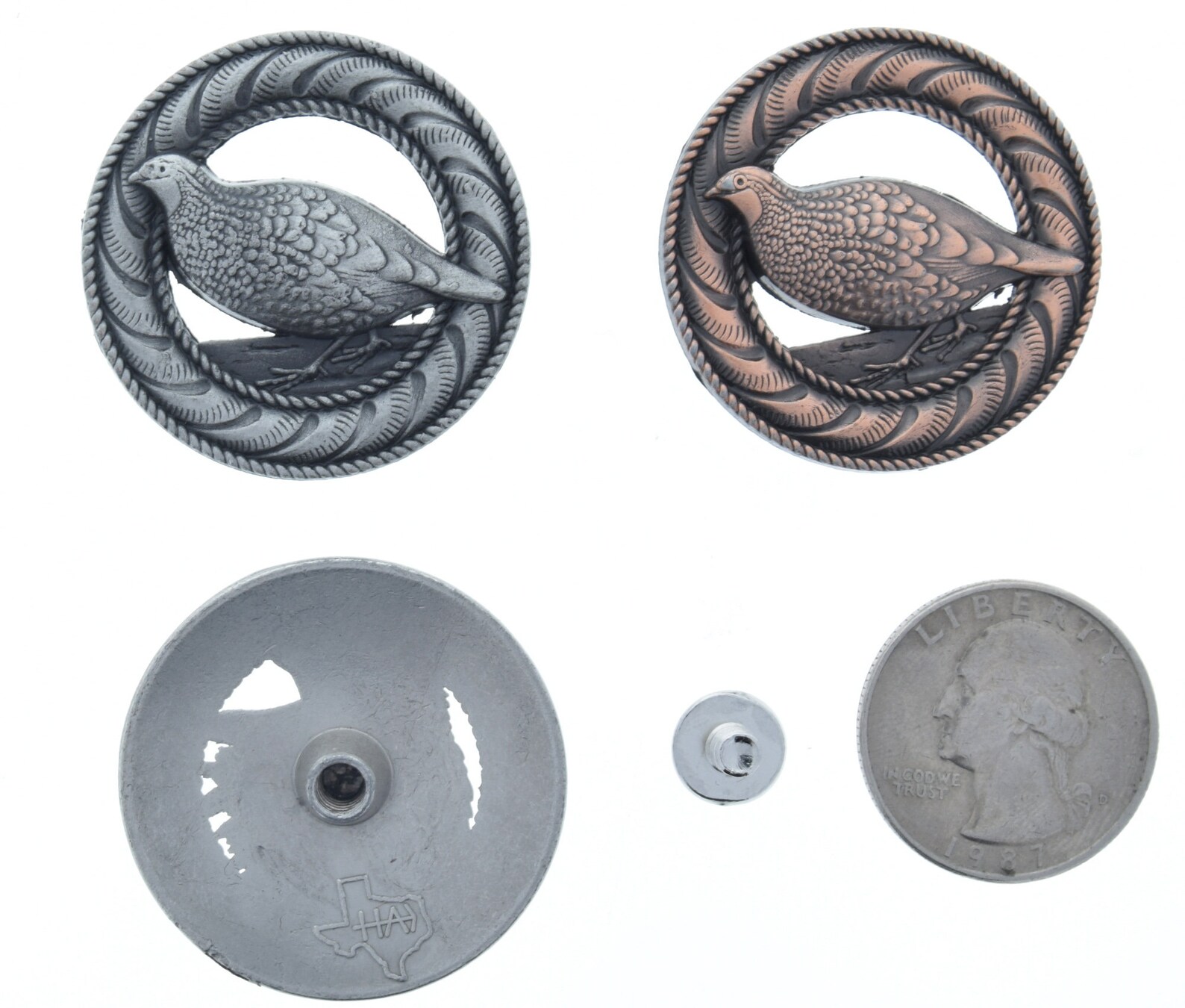 Copper Bobwhite Quail Wood Badge Critter Concho - Etsy