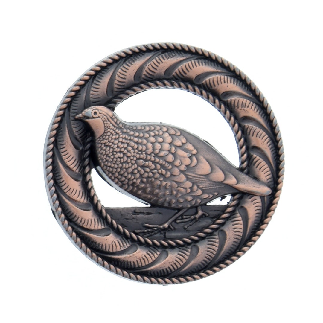 Copper Bobwhite Quail Wood Badge Critter Concho - Etsy