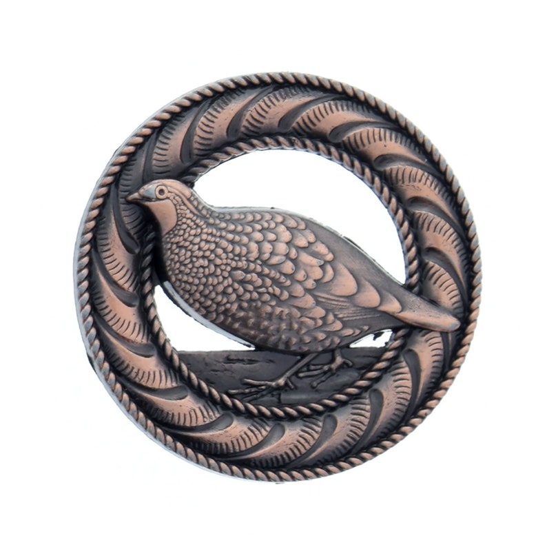 Copper Bobwhite Quail Wood Badge Critter Concho - Etsy