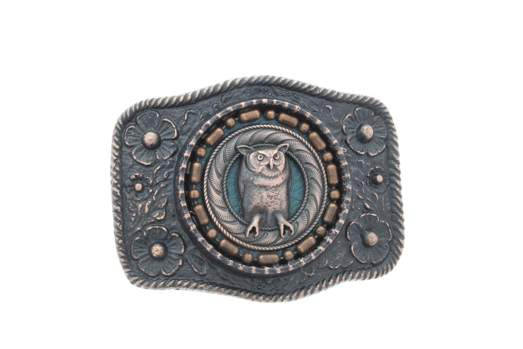 Custom Copper Dark Copper/black Patina Wood Badge Critter Buckle - Etsy