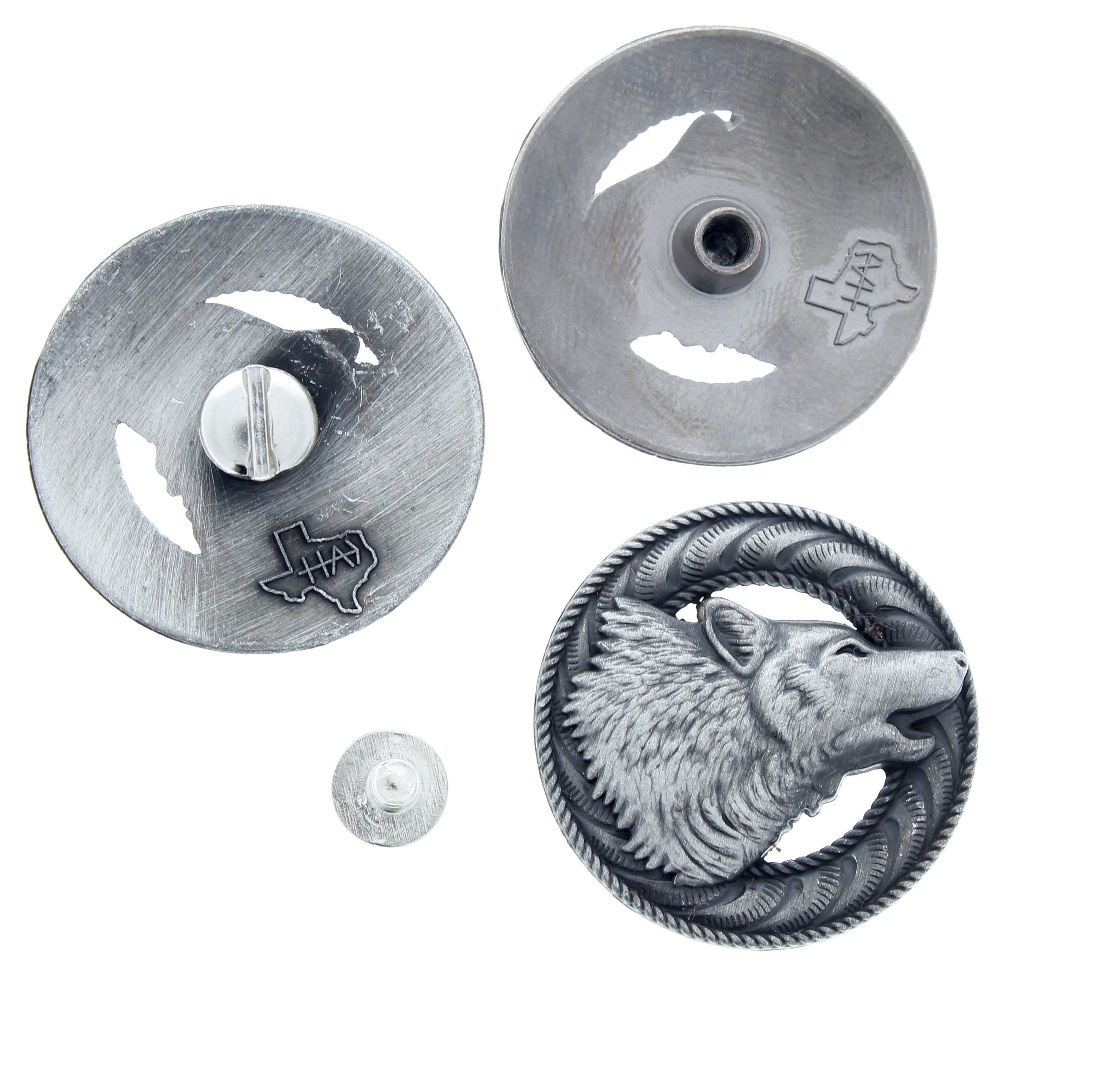 Copper Wolf Wood Badge Critter Concho - Etsy