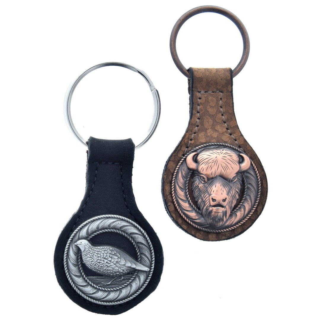 Black Leather Made to Order Leather Key Fob (just Add A Critter Concho ...