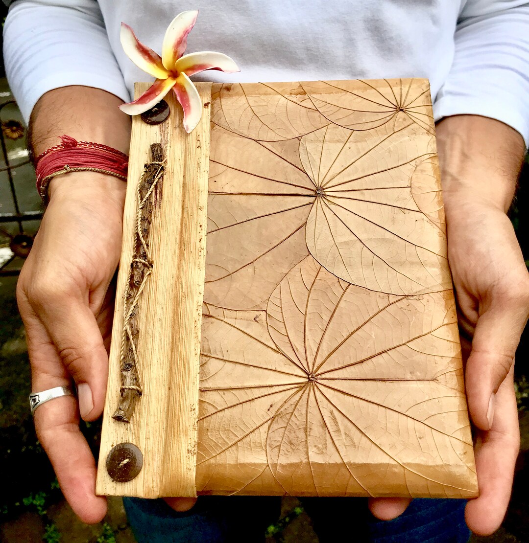 Hibiscus Leaf A5 Organic Notebook•vegan Leather Notebook•spiritual ...