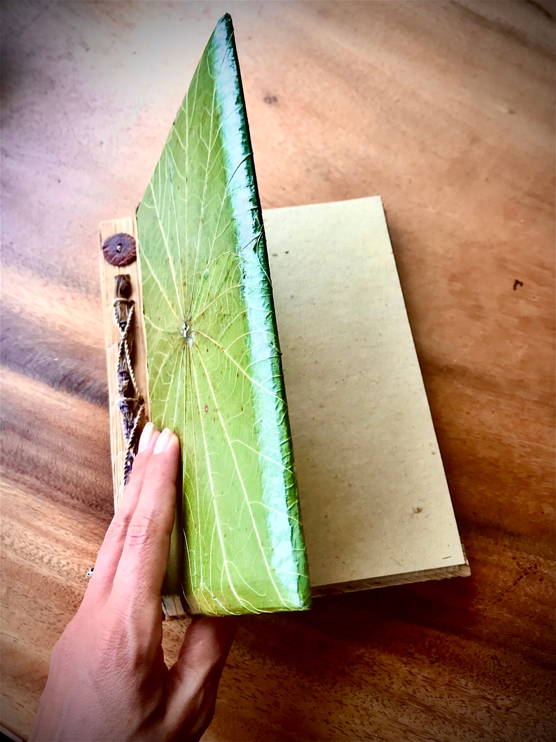 Hibiscus Leaf A5 Organic NotebookVegan Leather | Etsy