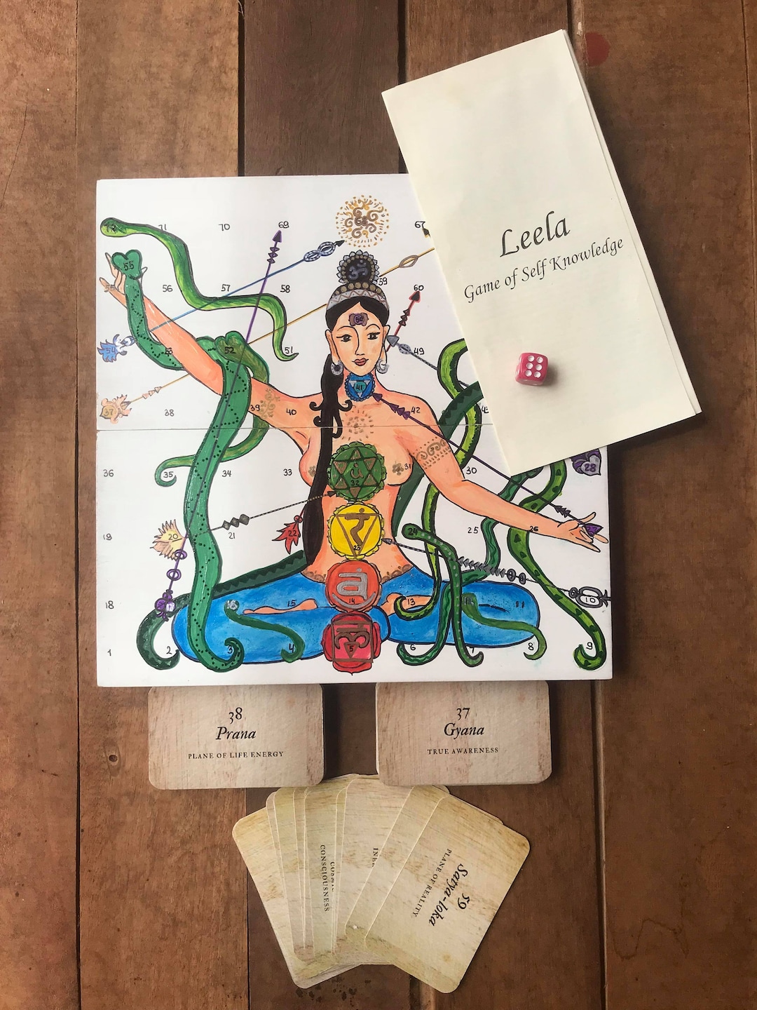 Leela Game With Goddess Painting, Esoteric Board Game of Chakras ...