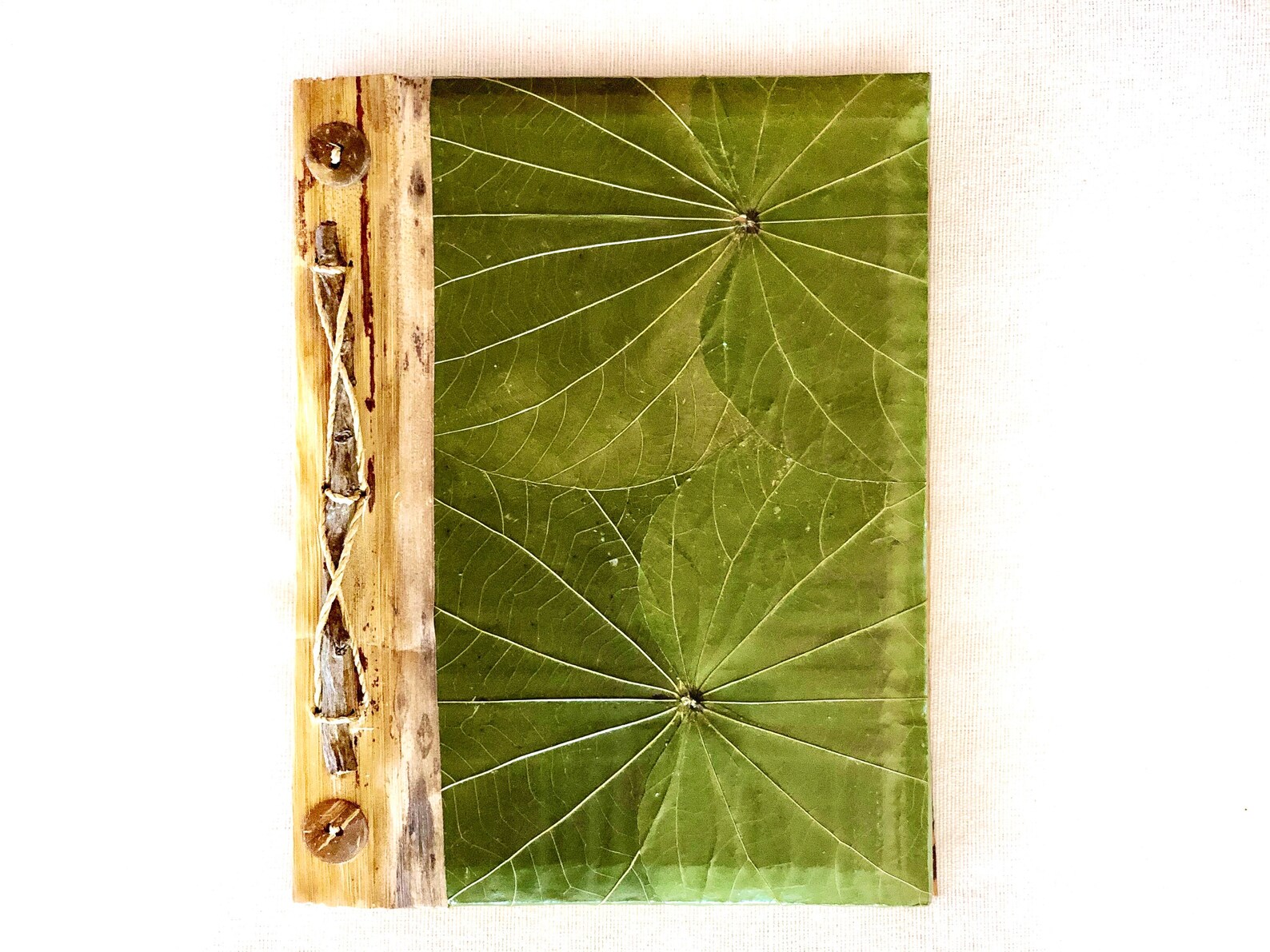 Hibiscus Leaf A5 Organic Notebook•vegan Leather Notebook•spiritual ...