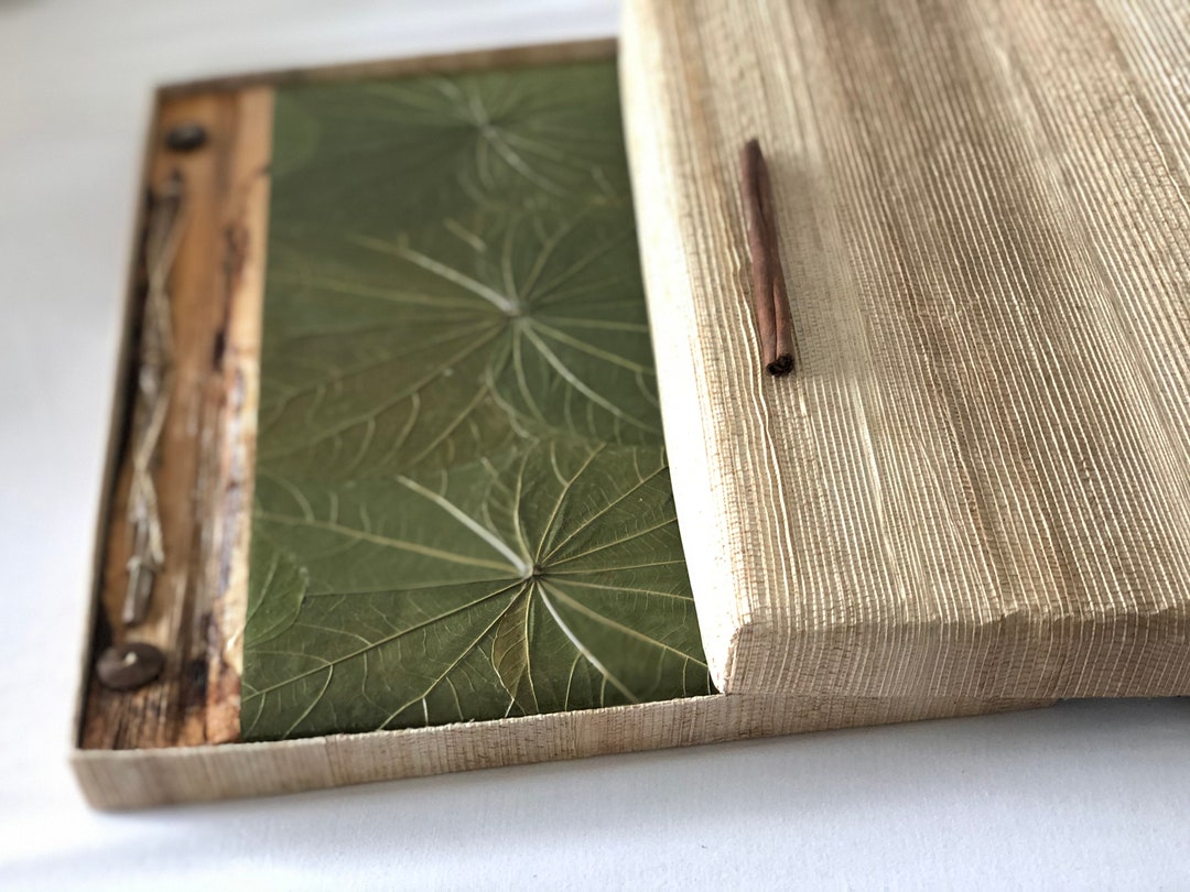 A3 Natural Leaf Handcrafted Album, Forest Wedding Guestbook Plant Cover ...