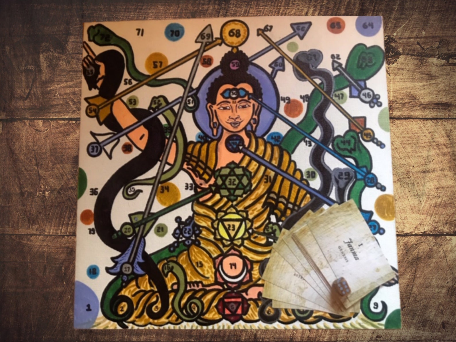 Adult Board Game With Buddha Painting Leela Game of Psychic | Etsy