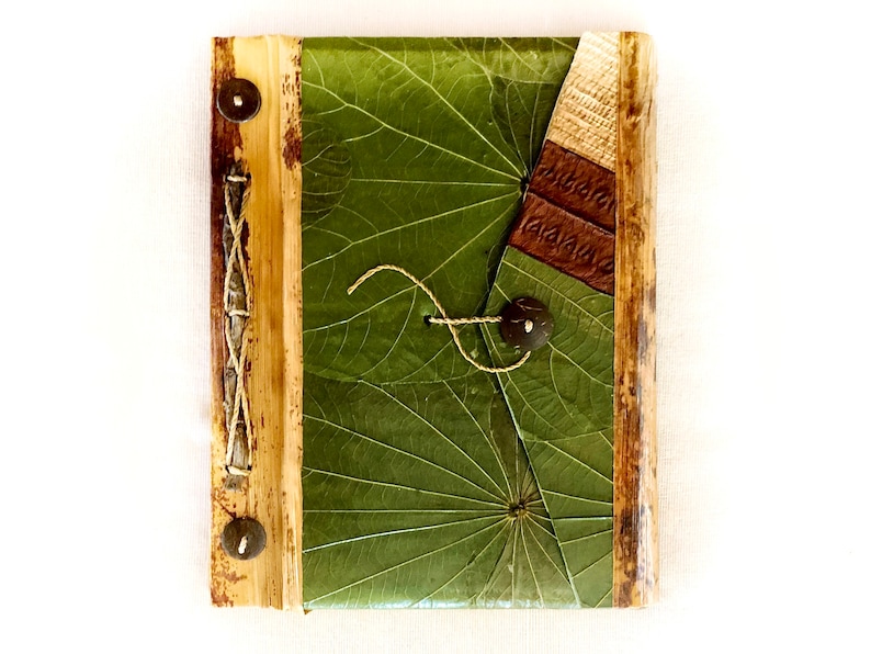 Vegan Leather A5 Journal Hibiscus Leaf Organic Notebook - Etsy