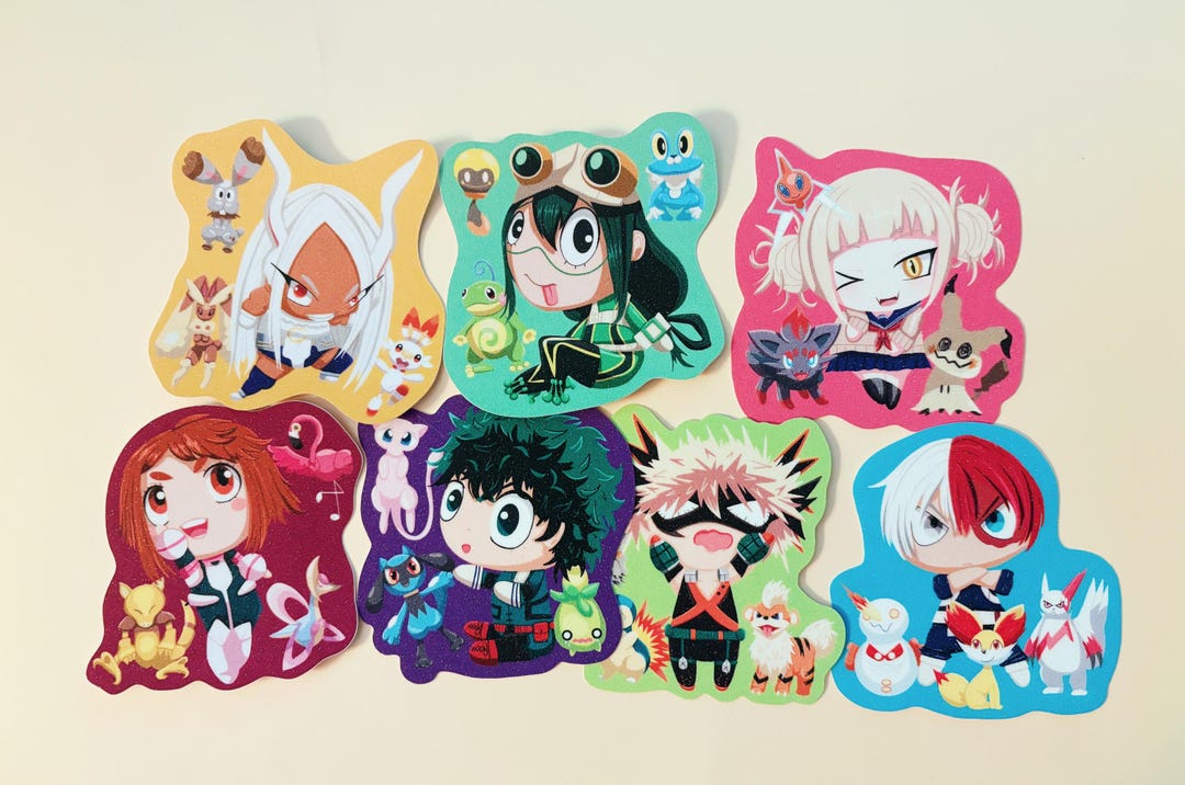 MHA Sand Glitter Stickers - Etsy