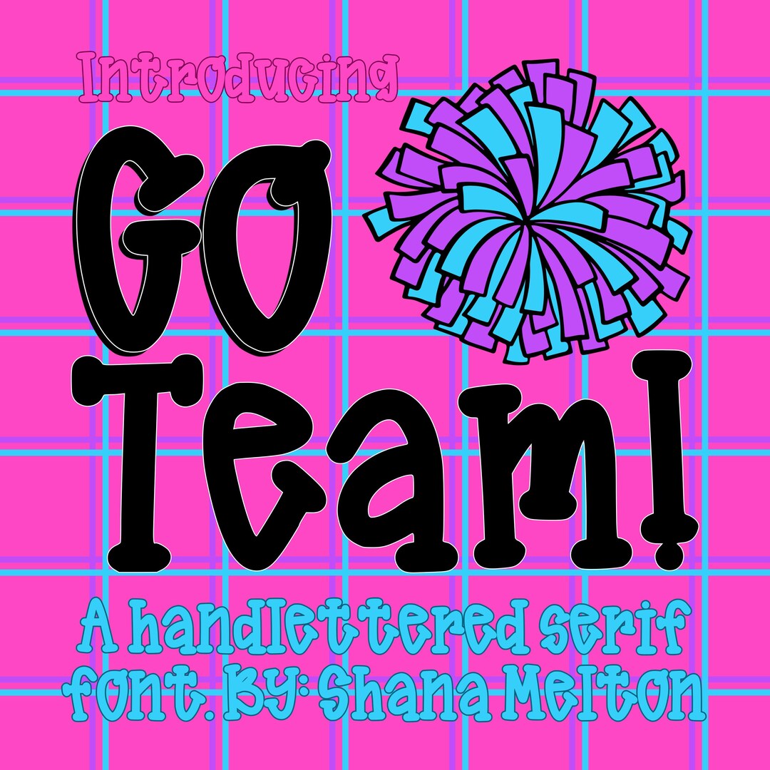 Go Team Handwritten Font Hand Drawn Hand Lettered Typeable Otf Ttf - Etsy