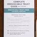 Universal Irrevocable Trust Guide (all States) | Printable Estate ...