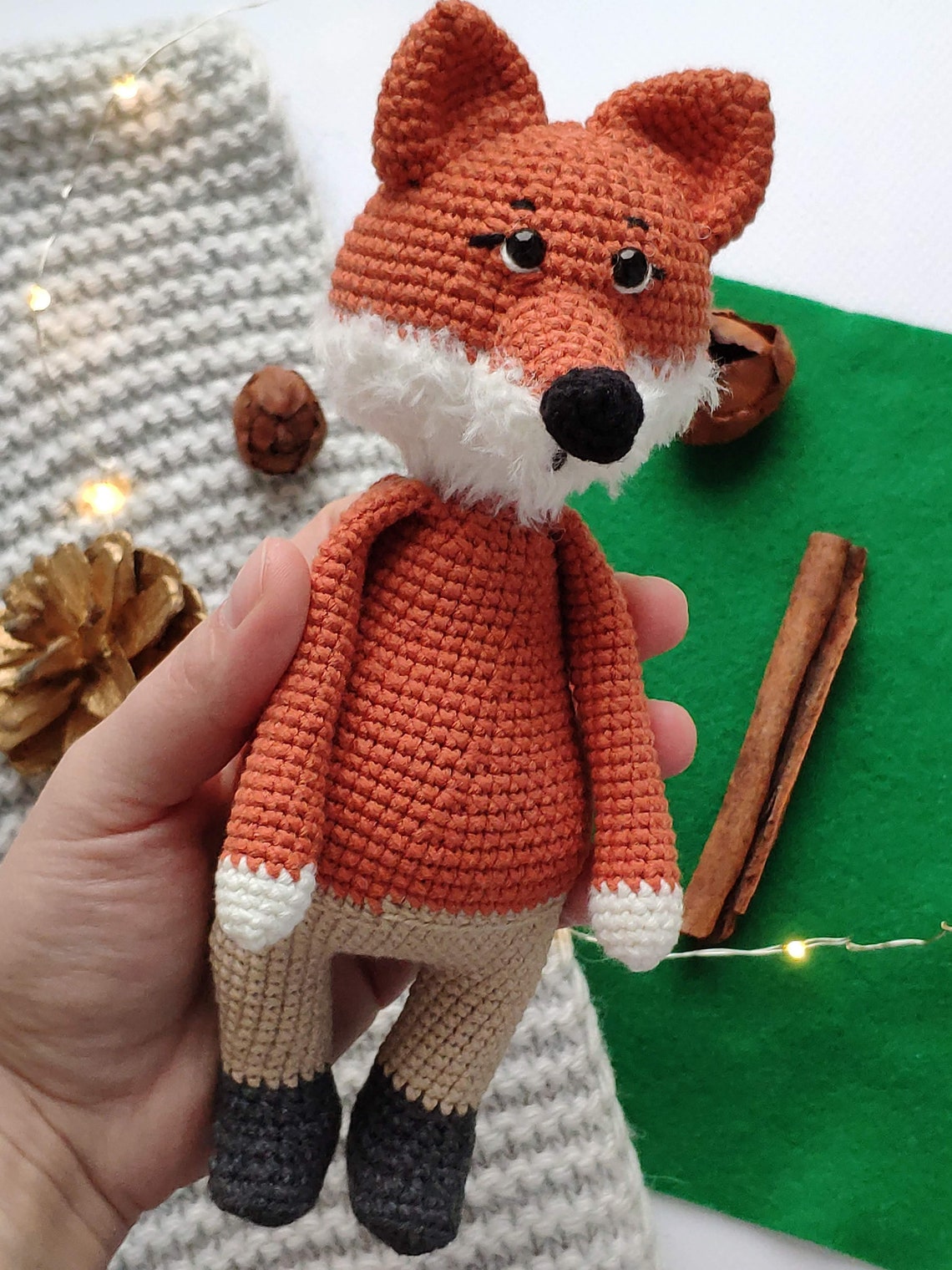 Fox and Elfo Crochet Pattern Set 2in1 Pine Cone Crochet - Etsy
