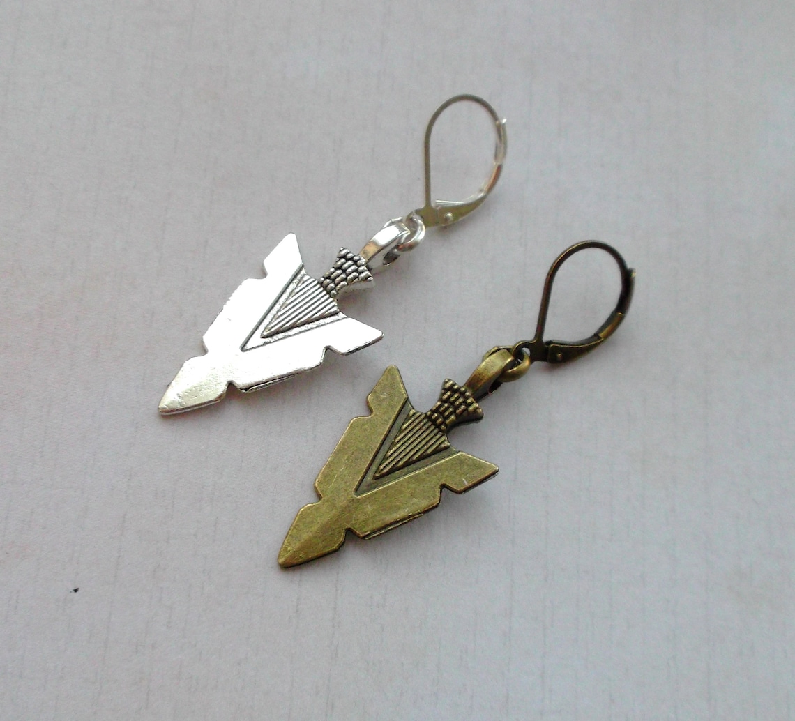 Big Men's Earring Dangle. Arrow Earring. Arrowhead Earring. Triangle ...