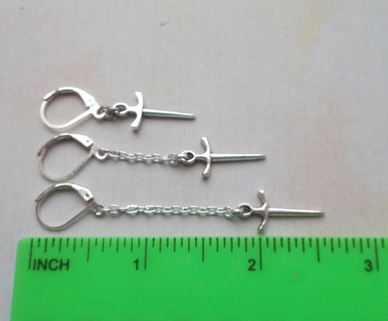 Dagger Earring. Long, Short Single Earring. Men Dangle Earring. One ...