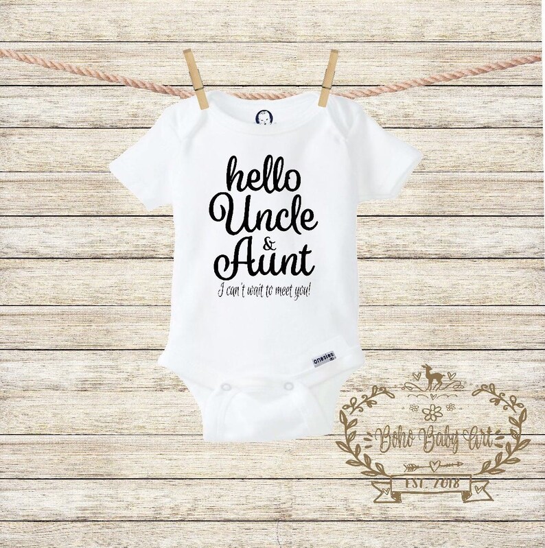 Hello Aunt & Uncle Onesie® Pregnancy Reveal to Aunt and Uncle | Etsy