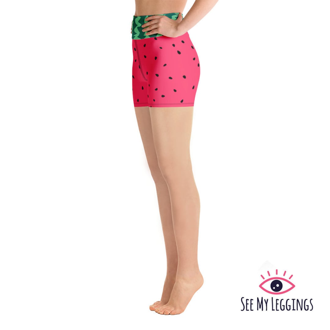 Watermelon Yoga Shorts, High Waisted Shorts, Festival Shorts, Rave ...