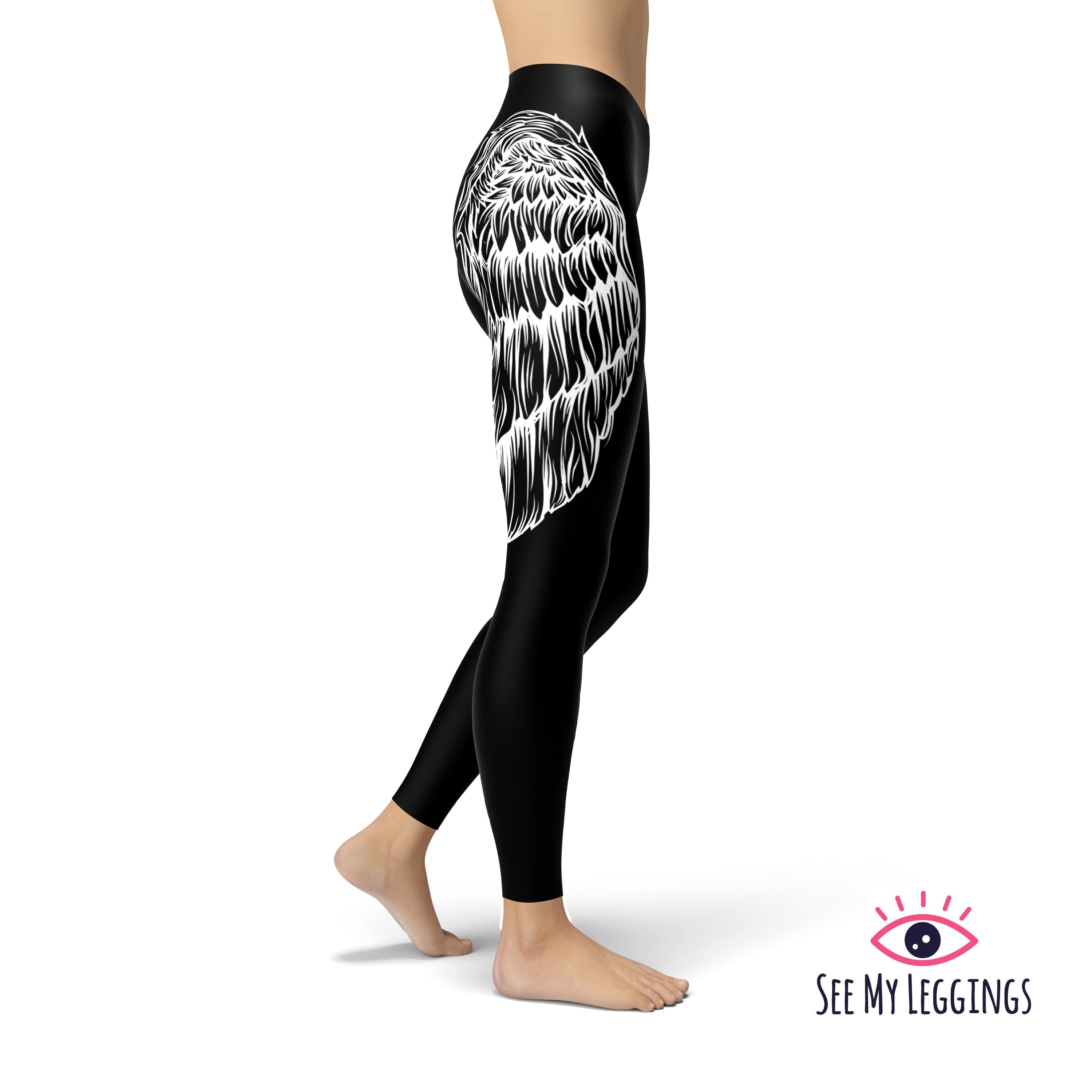 Angel Wings Leggings Printed Leggings Leggings for Women | Etsy