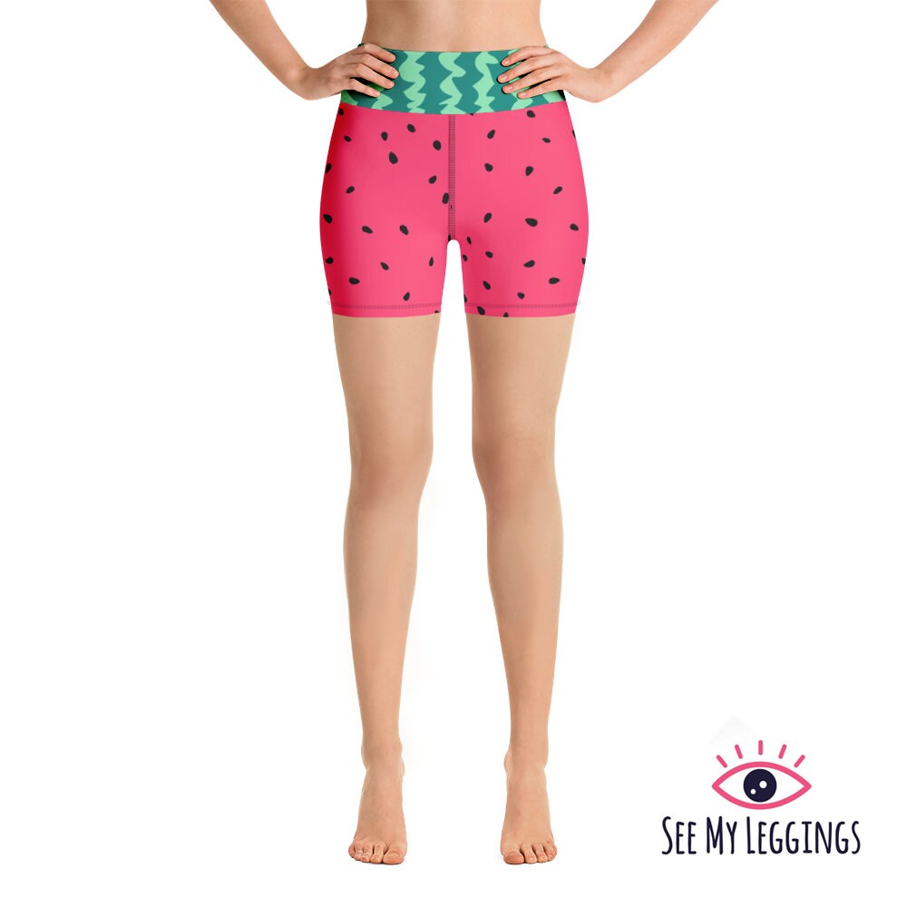 Watermelon Yoga Shorts High Waisted Shorts Festival Shorts | Etsy