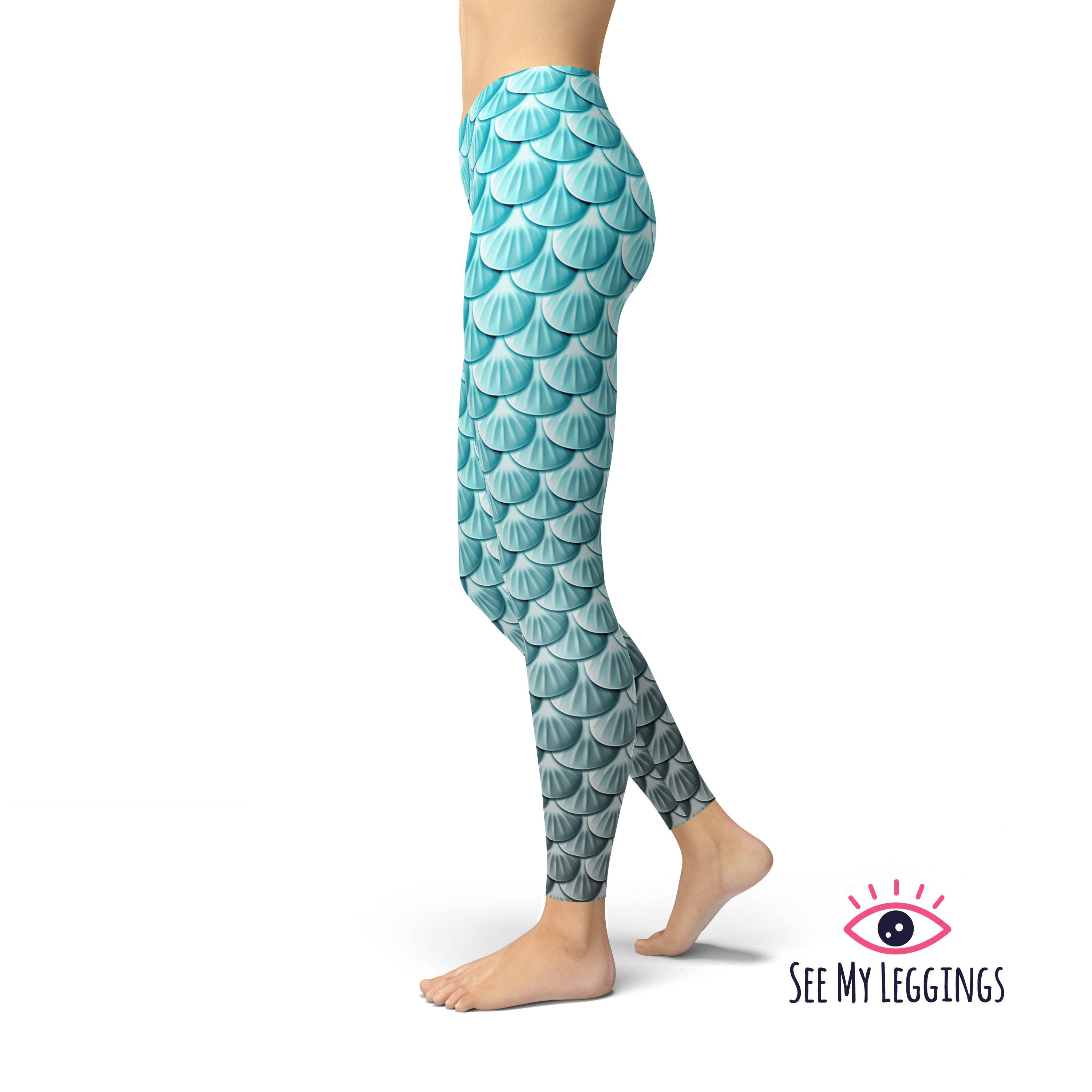 Mermaid Leggings Fish Leggings Mermaid Tights Ocean Tights | Etsy