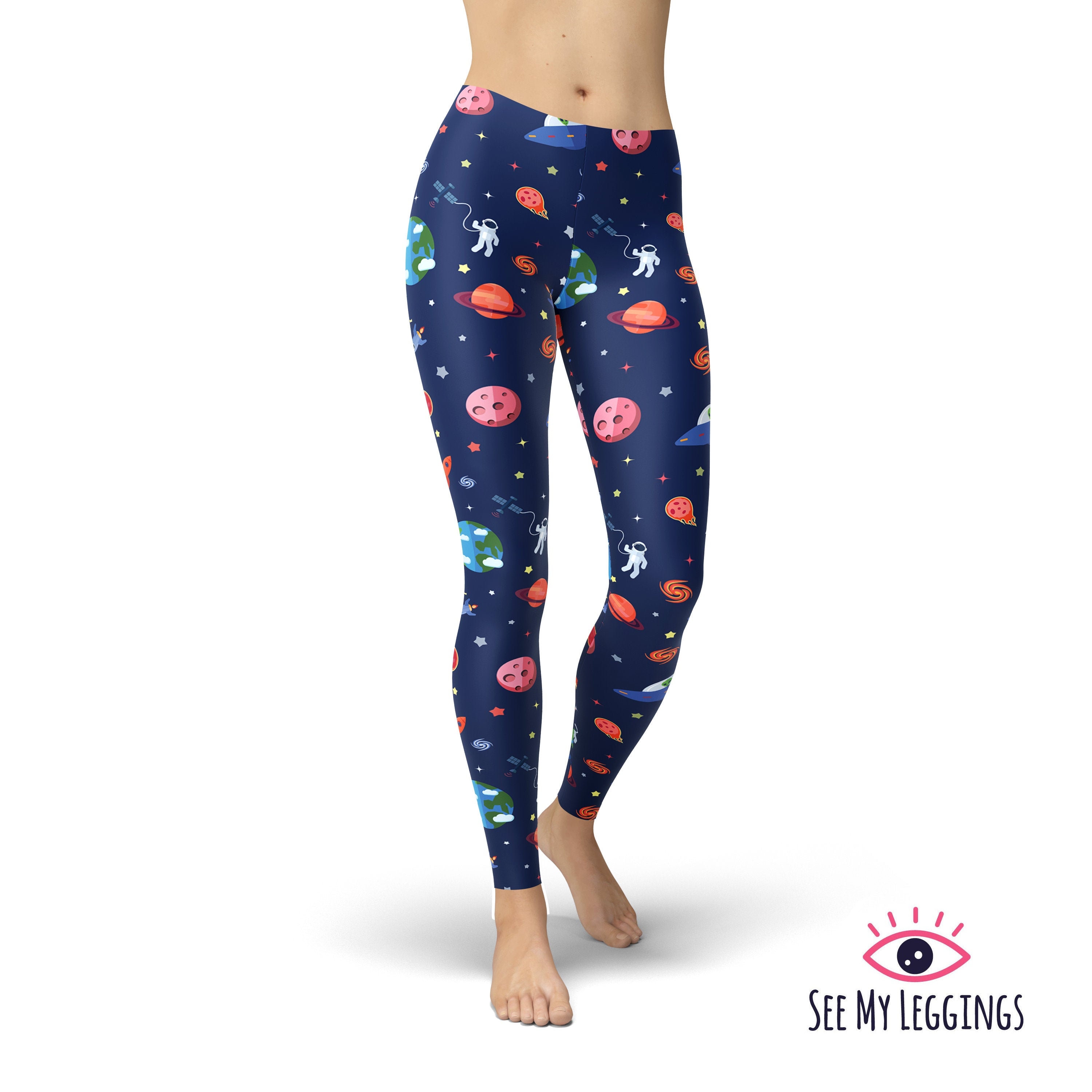 Astronaut Space Leggings Galaxy Space Leggings Leggings - Etsy España