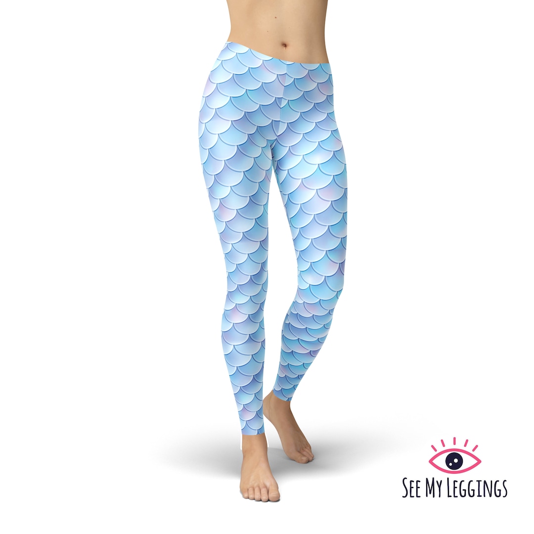 Mermaid Scales Leggings, Yoga Pants, Capris, Fish Scale Leggings ...