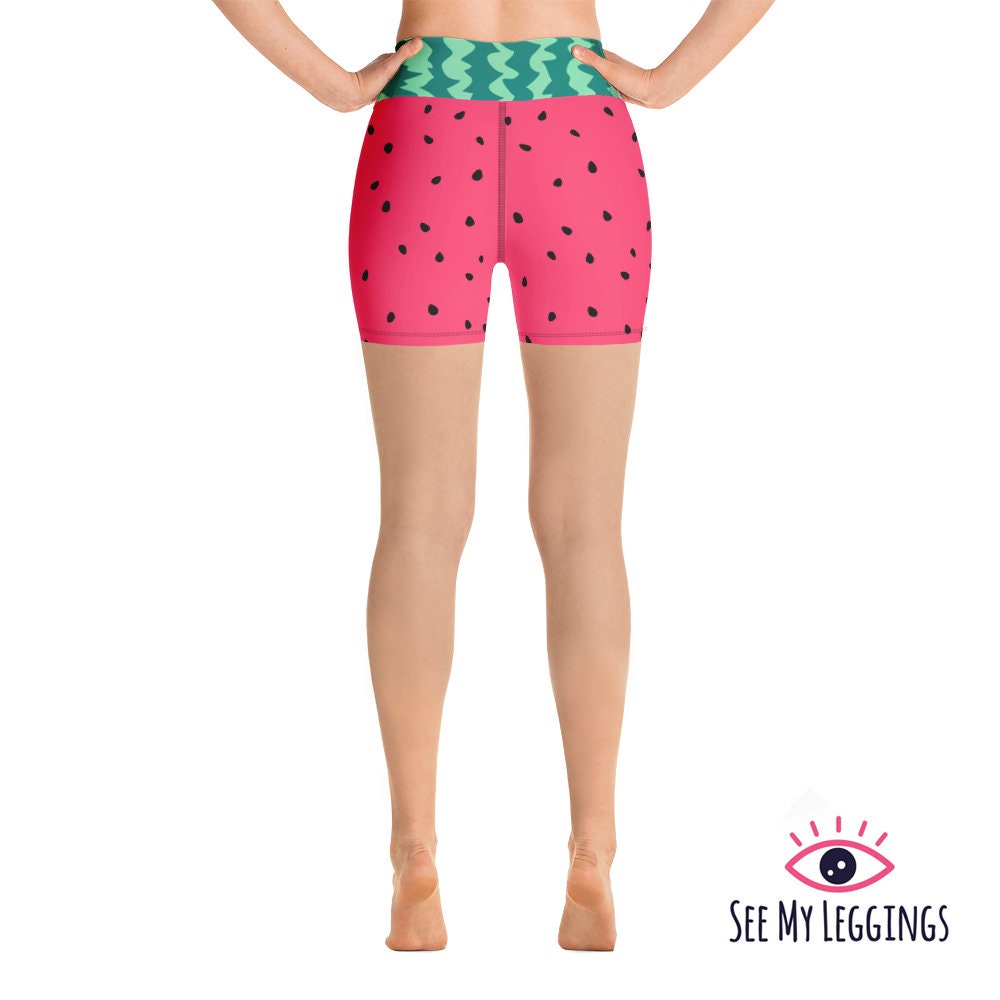 Watermelon Yoga Shorts, High Waisted Shorts, Festival Shorts, Rave ...