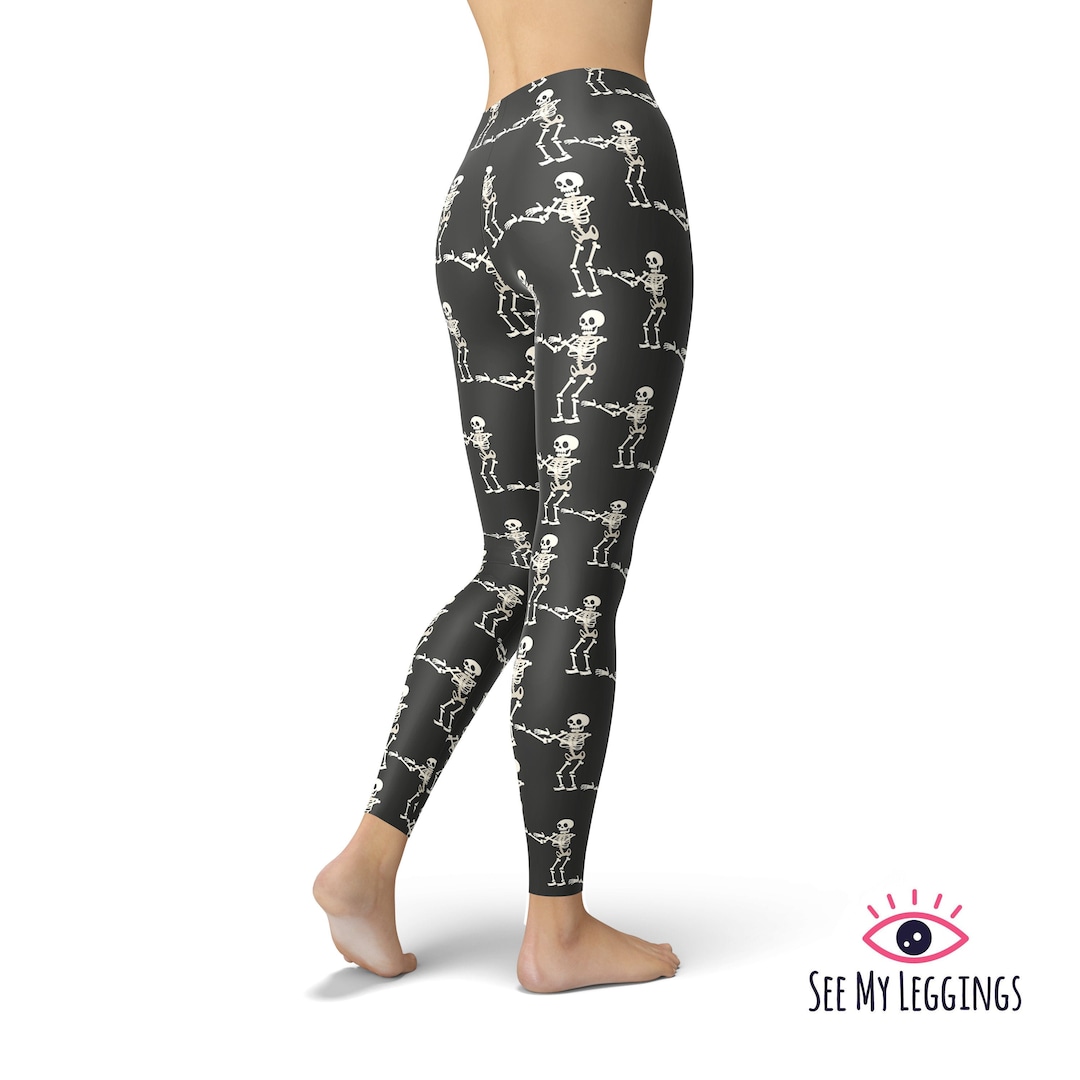 Funny Skeleton Leggings, Pastel Goth Leggings, Halloween Leggings ...