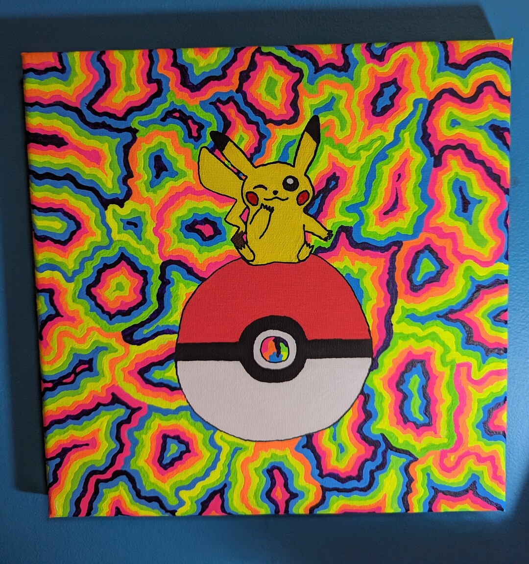 Trippy Pikachu Painting - Etsy