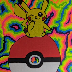 Trippy Pikachu Painting - Etsy