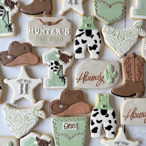 First Rodeo Cookies - Personalized Custom Sugar Cookies - Western, Holy ...