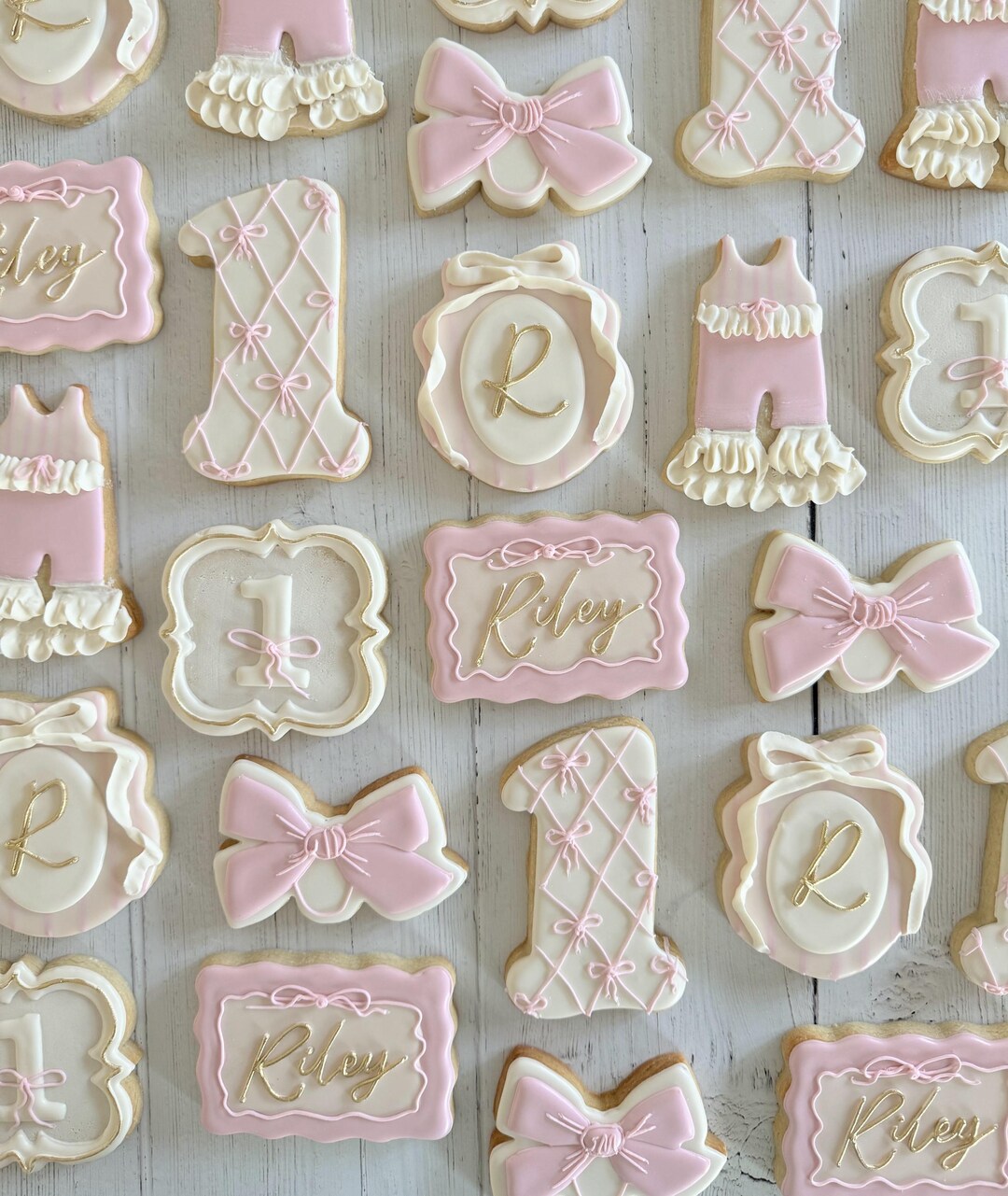 Custom Decorated Cookies - First Birthday Personalized Cookie Gifts and ...