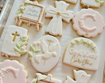 Girl Baptism Christening Cookies - Etsy