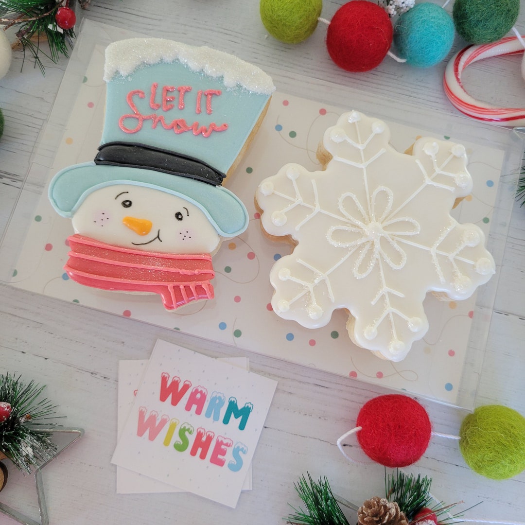 Christmas Cookies Snowman Snowflake Christmas Cookie Gift Box - Etsy