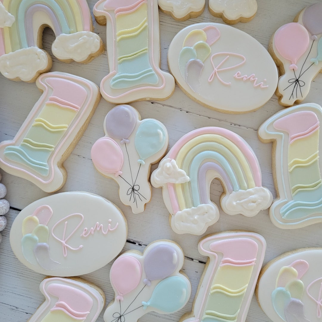 Custom Cookies Rainbow Cookies, First Birthday, Baby Shower, Boy/girl ...
