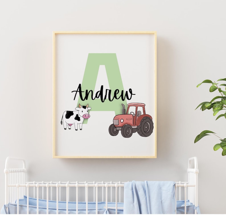 Custom Farm Animal Name Art-nursery Wall Decor-farm Theme-alphabet ...