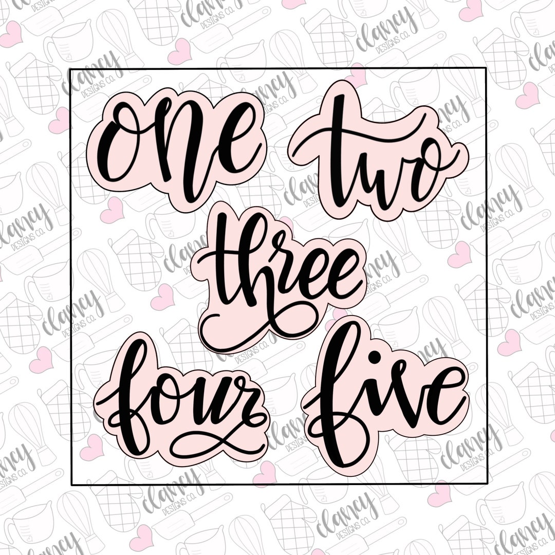 Number Words 1-5 / Lettered Numbers Cookie Cutter SET - Etsy