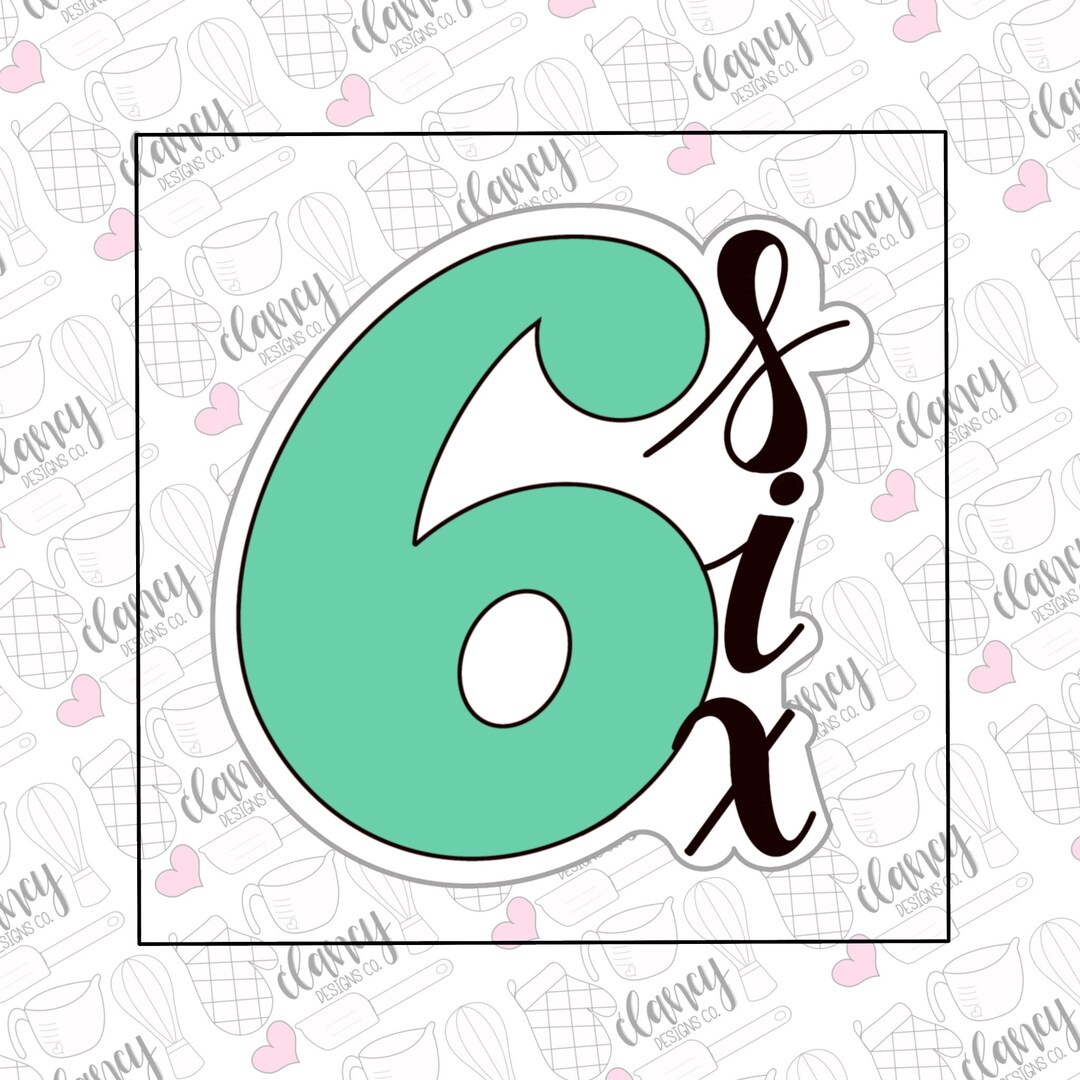 Lettered Number Six / Number Six Word Cookie Cutter - Etsy